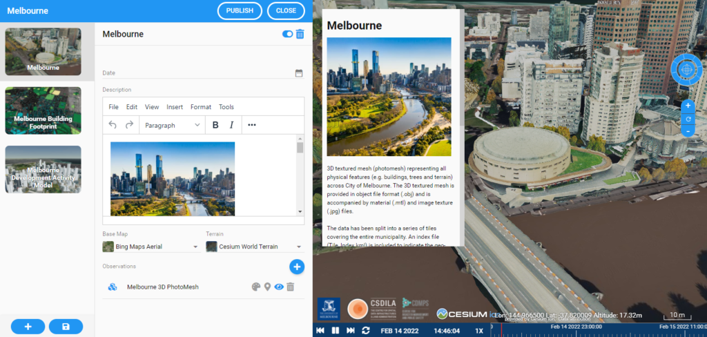 The basic layout of story map slides – Digitwin Documentation Base