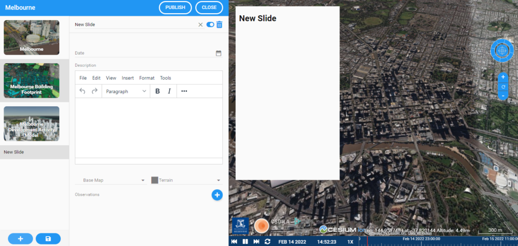 The basic layout of story map slides – Digitwin Documentation Base